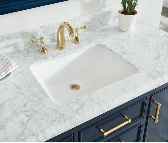 allen + roth Manhattan 49-in Navy blue Undermount Single Sink Bathroom ...